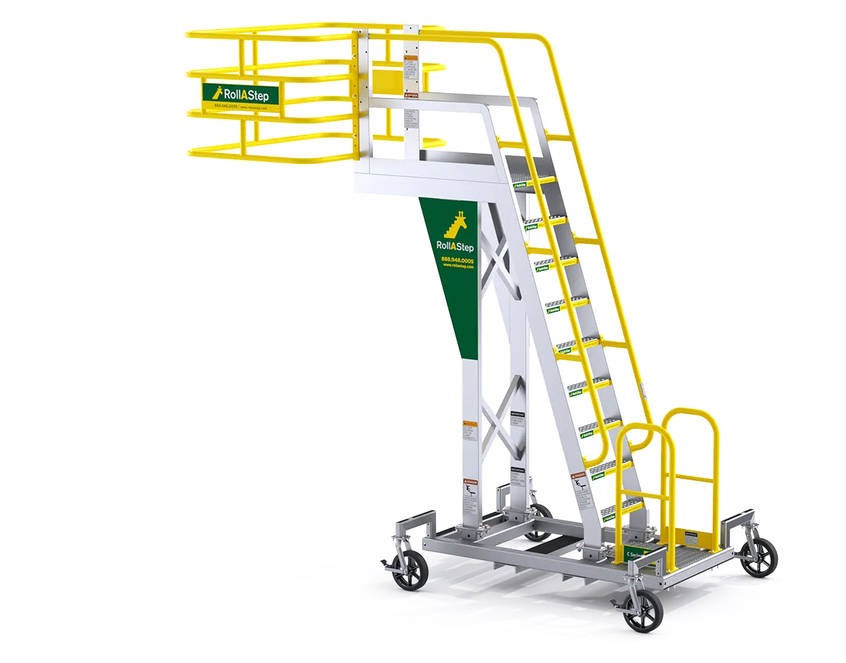 RollaStep-C-Mobile-Cantilevered-Ladders - SafeRack